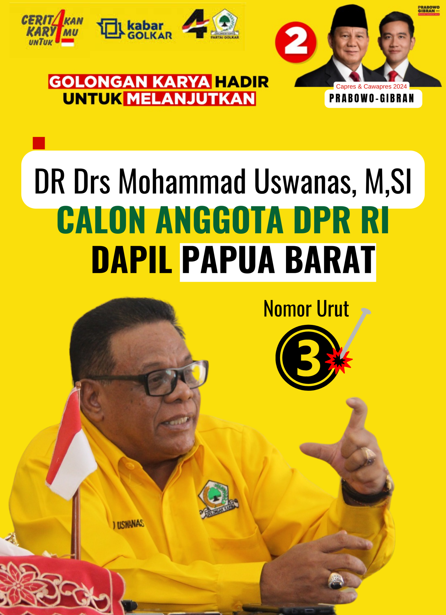 Warga Papua Barat, Cara Coblos Mohammad Uswanas Sebagai Calon DPR RI ...